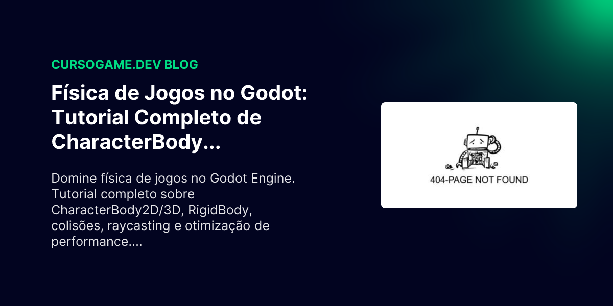 Física de Jogos no Godot: Tutorial Completo de CharacterBody e ...